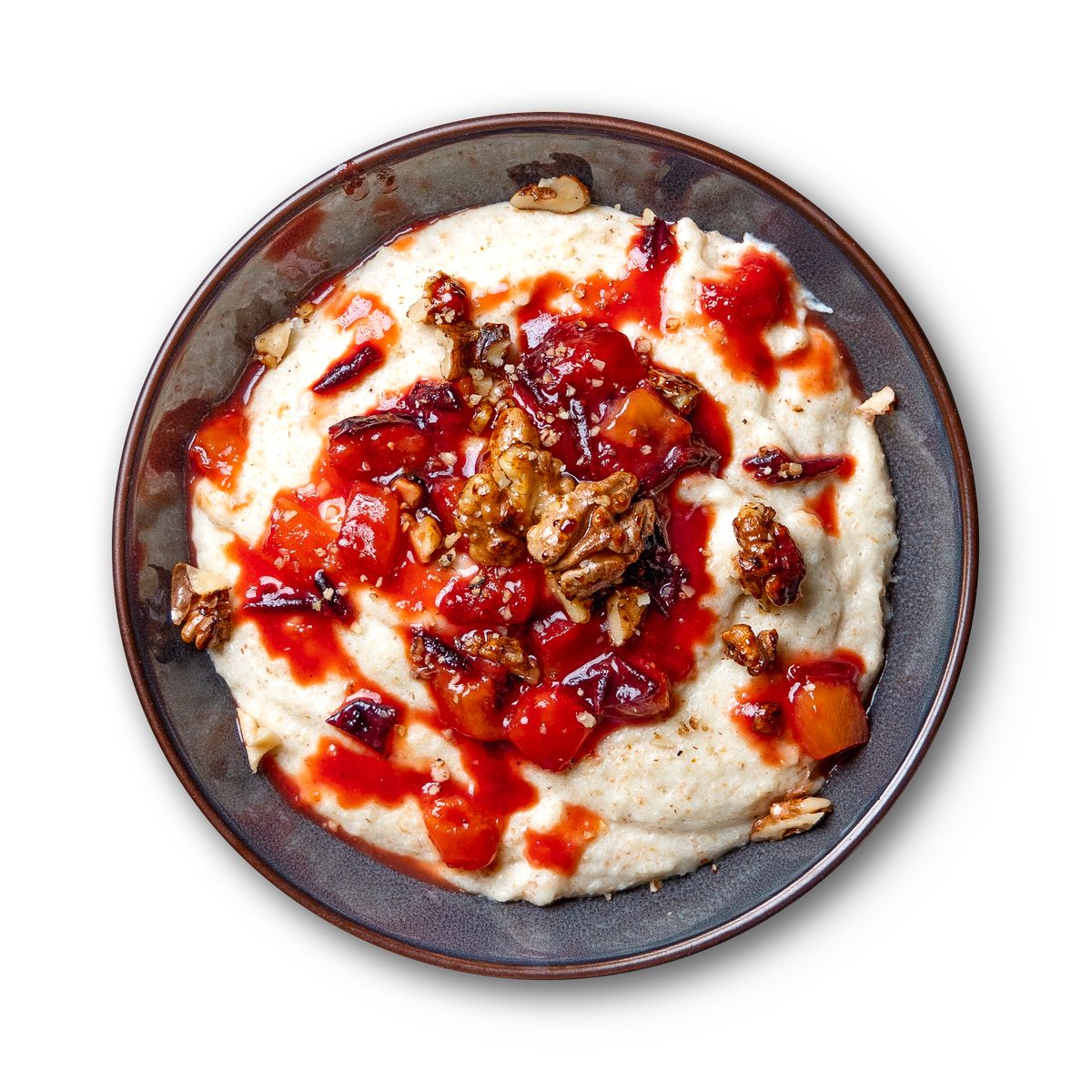 Semolina Protein Porridge with Plums by feastr