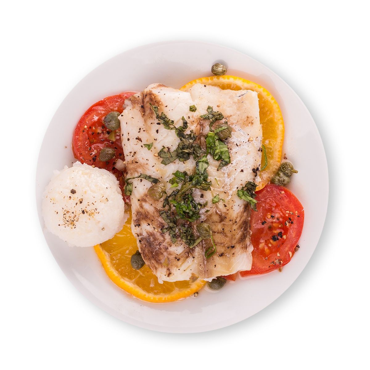 Oven Baked Cod with Oranges and Tomatoes by feastr